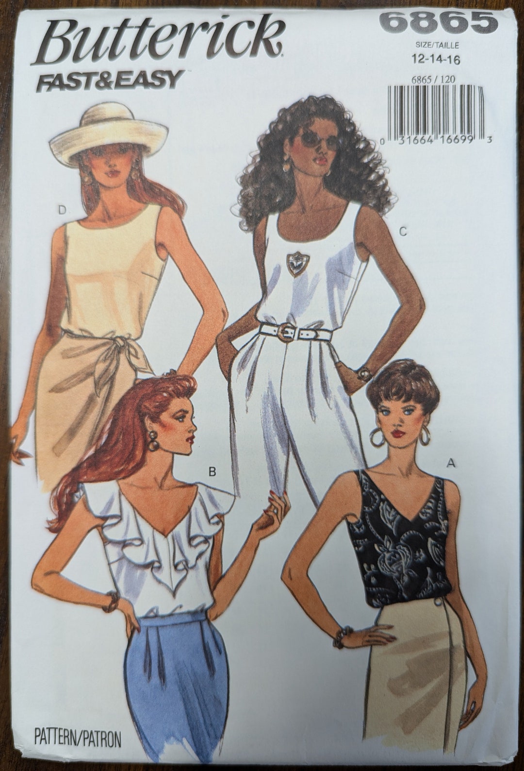 Uncut Butterick Sewing Pattern 6865 for Misses' and Misses' Plus Size ...
