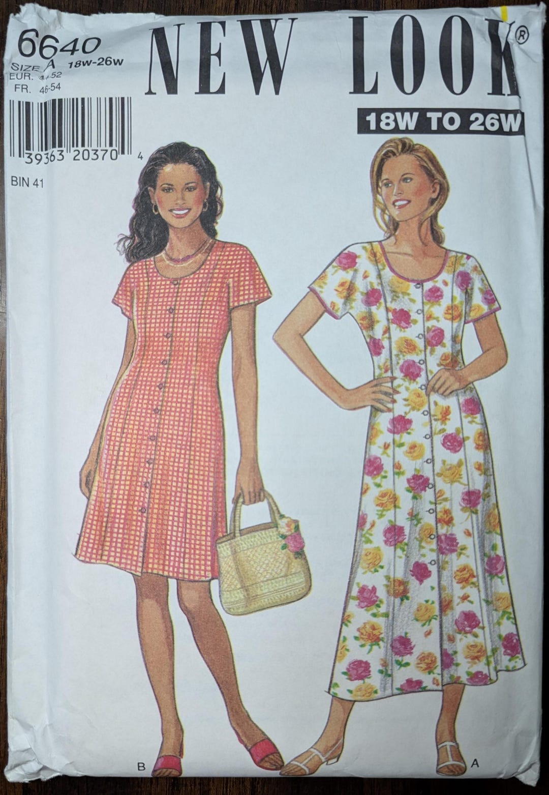 Uncut New Look Sewing Pattern #6640 for Women's Dress With Length Variation. Sizes 18W-26W. - Etsy