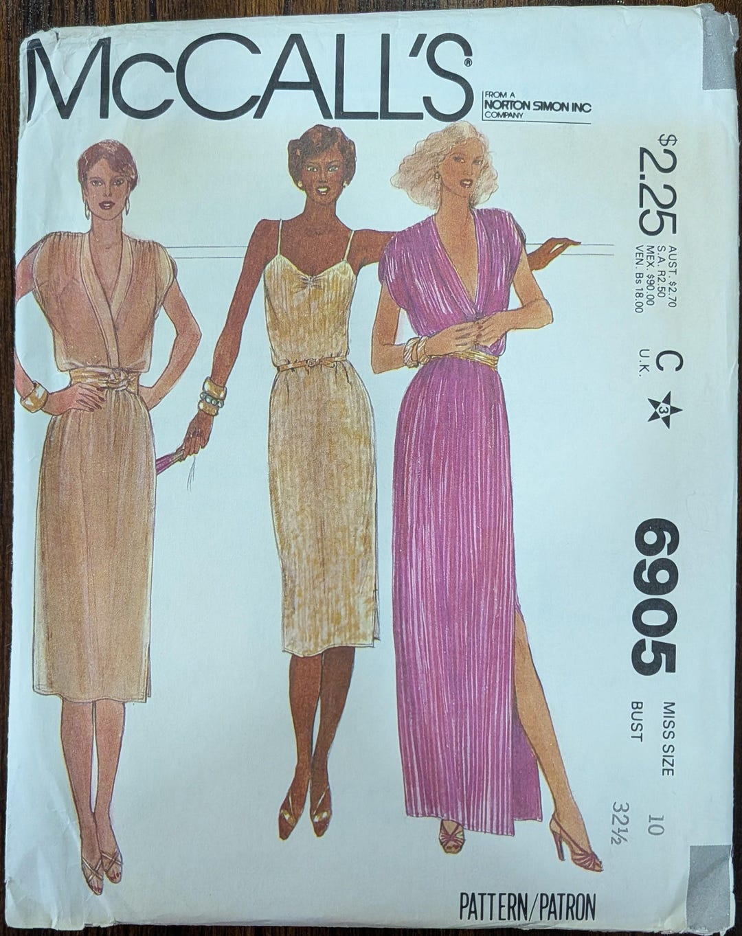Uncut Vintage Mccall's Sewing Pattern #6905 for Misses' Dress and Slip ...
