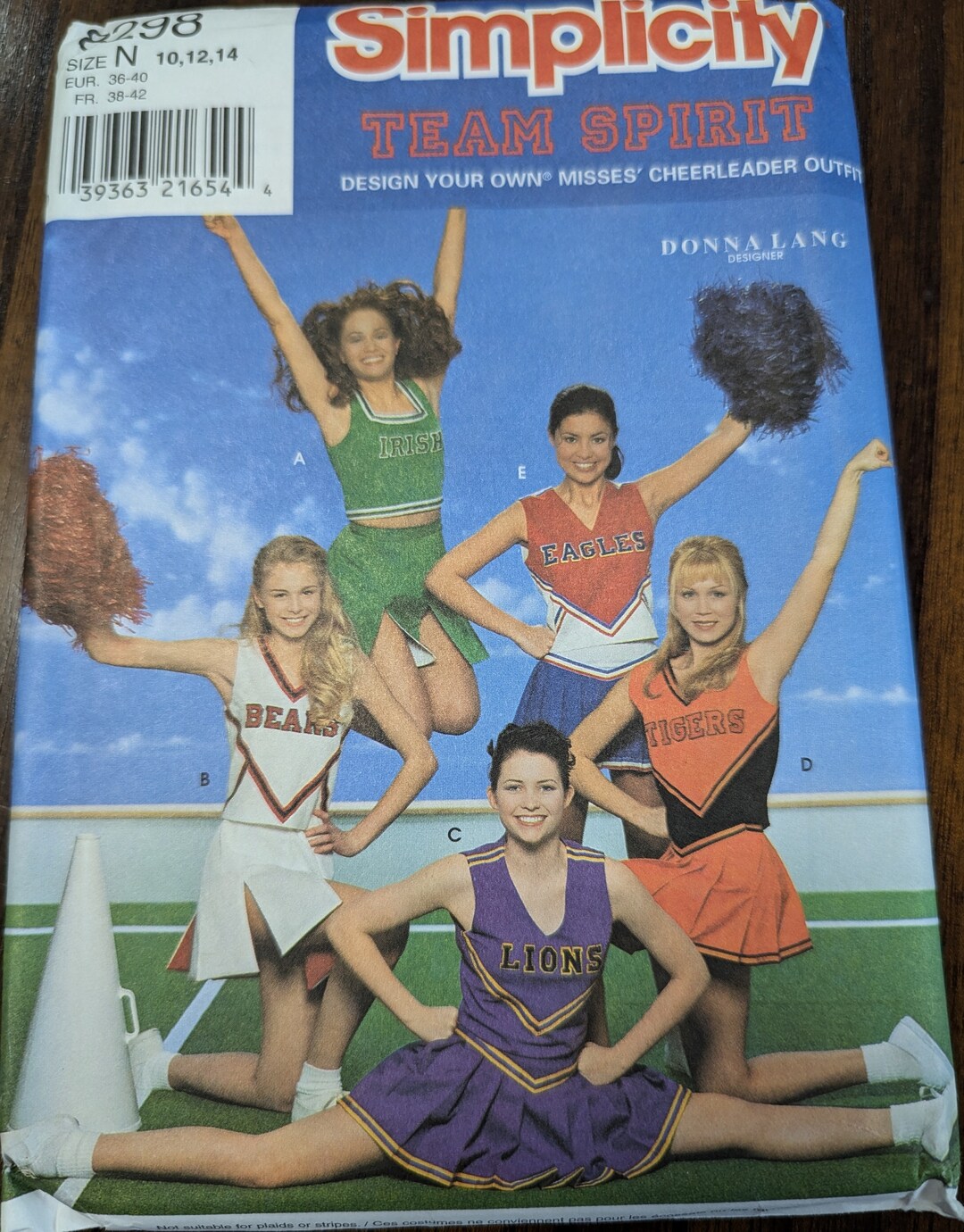 Uncut Simplicity Sewing Pattern #8298 for Misses' Cheerleader Outfit ...
