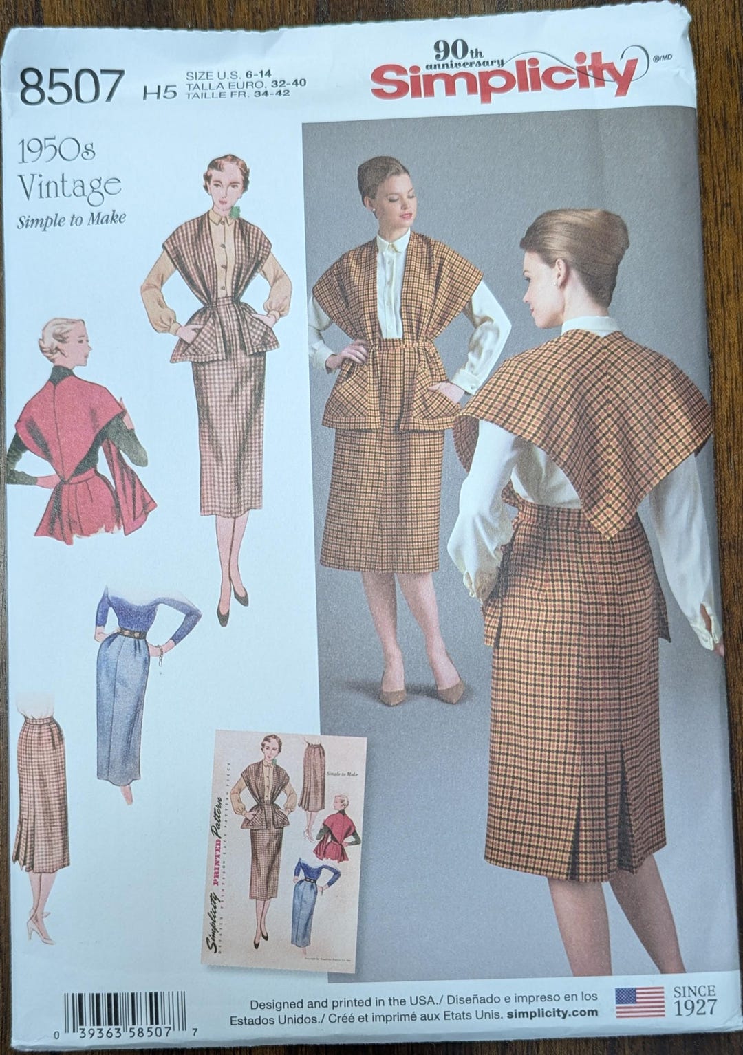 Uncut Simplicity Sewing Pattern #8507 for Misses' 1950s Vintage Skirt ...