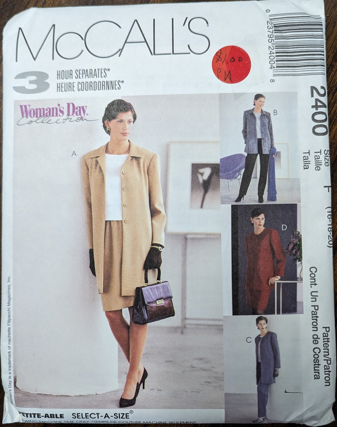 Uncut Mccall's Sewing Pattern #2400 for Misses and Misses Plus Size ...