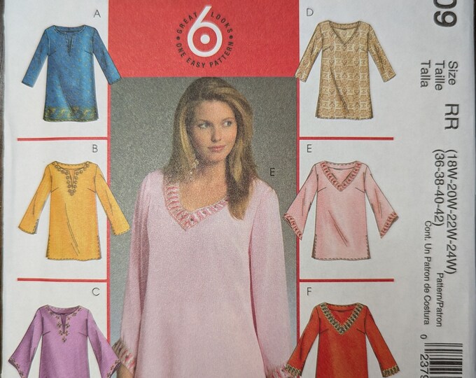 Uncut Mccall's Sewing Pattern #M5009 for Women's Tunics With 6 Variations. Sizes 18W-24W. - Etsy