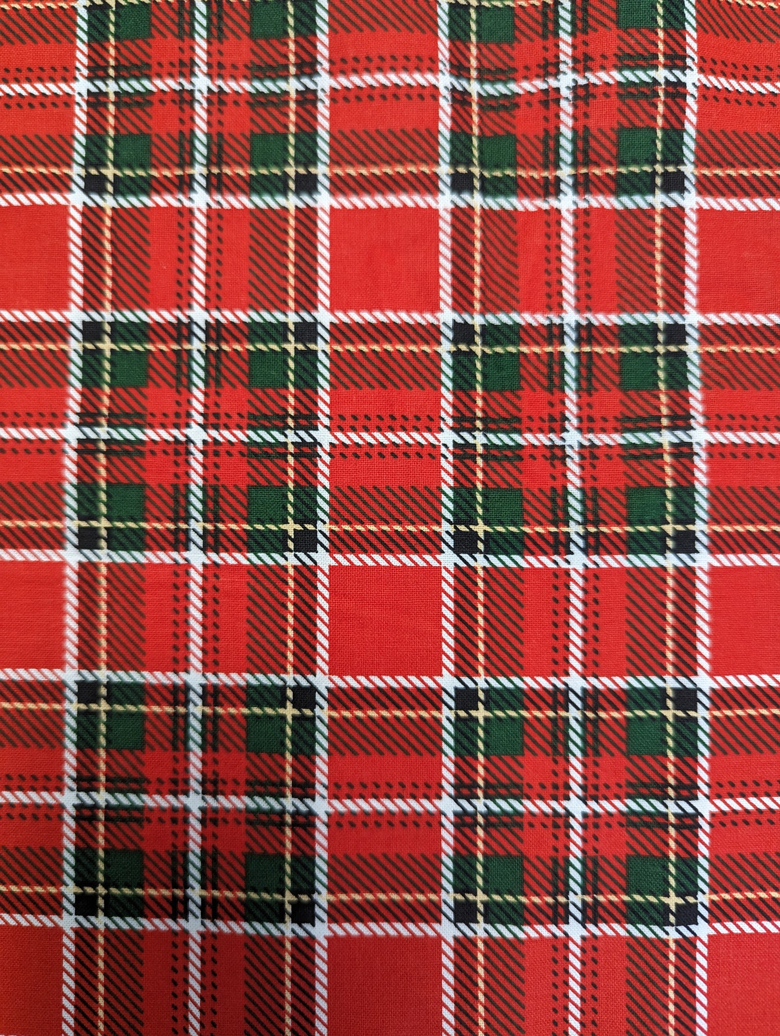 100% Cotton Fabric by the Yard. Red/green Plaid Christmas Cotton Sewing ...