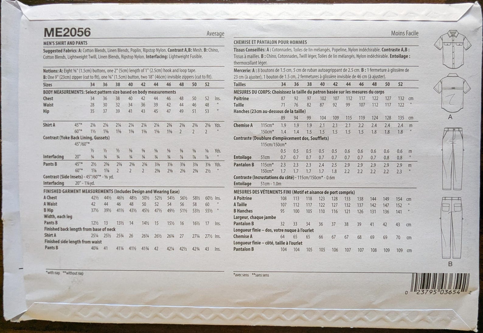 Uncut Know Me by Mimi G Sewing Pattern #ME2056 for Men's Shirt and ...