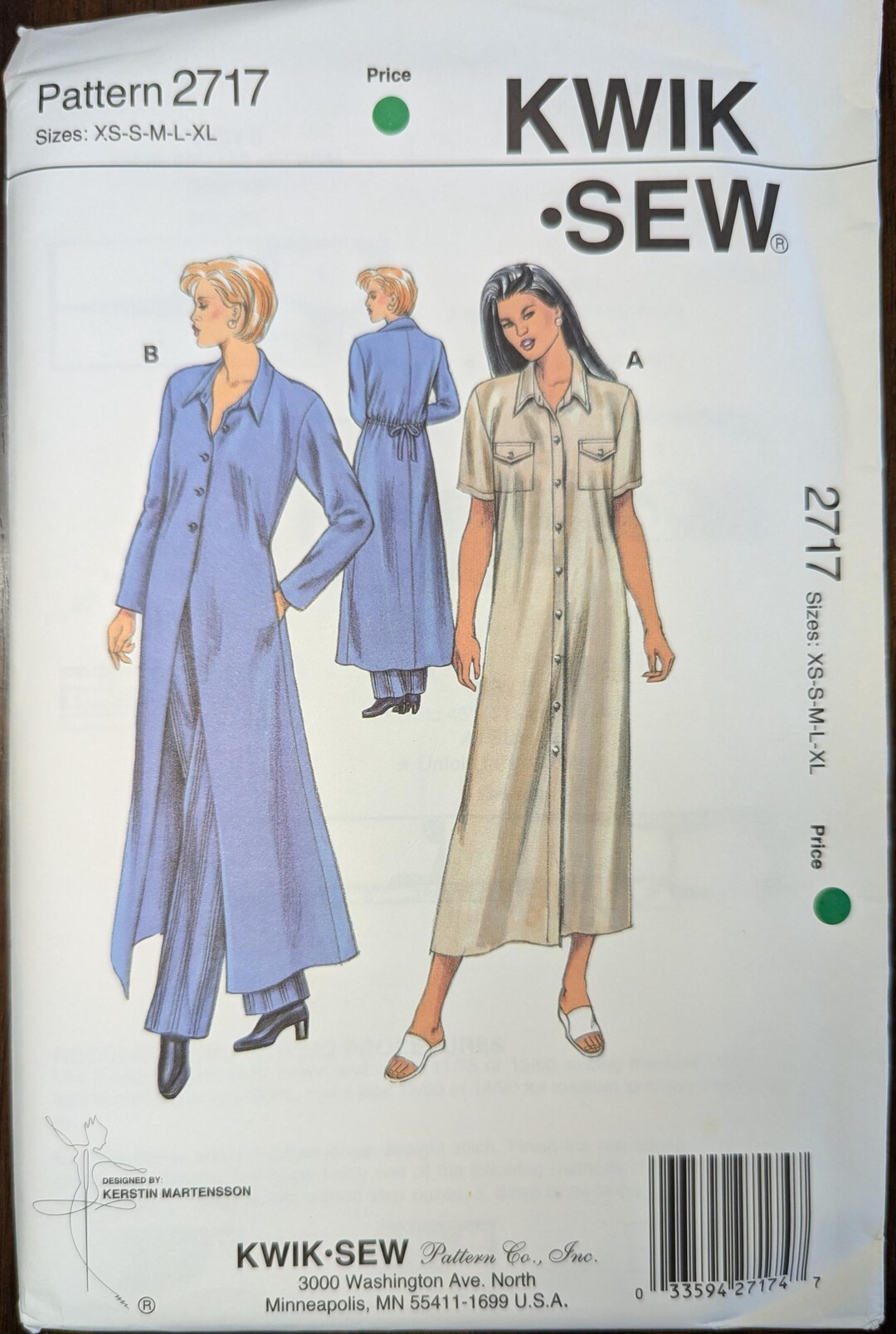 Uncut Kwik Sew Sewing Pattern #2717 for Misses and Misses' Plus Size ...