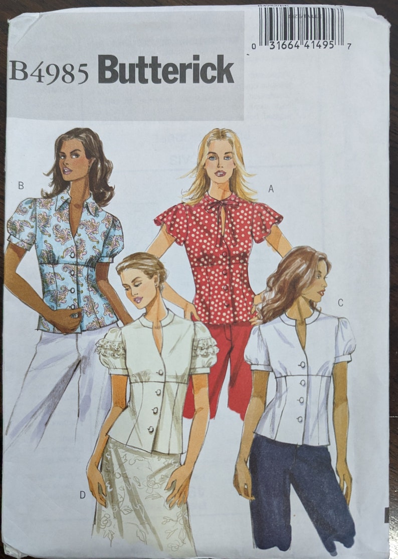 Uncut Butterick Sewing Pattern B4985 for Misses Plus Size Top With 4 ...