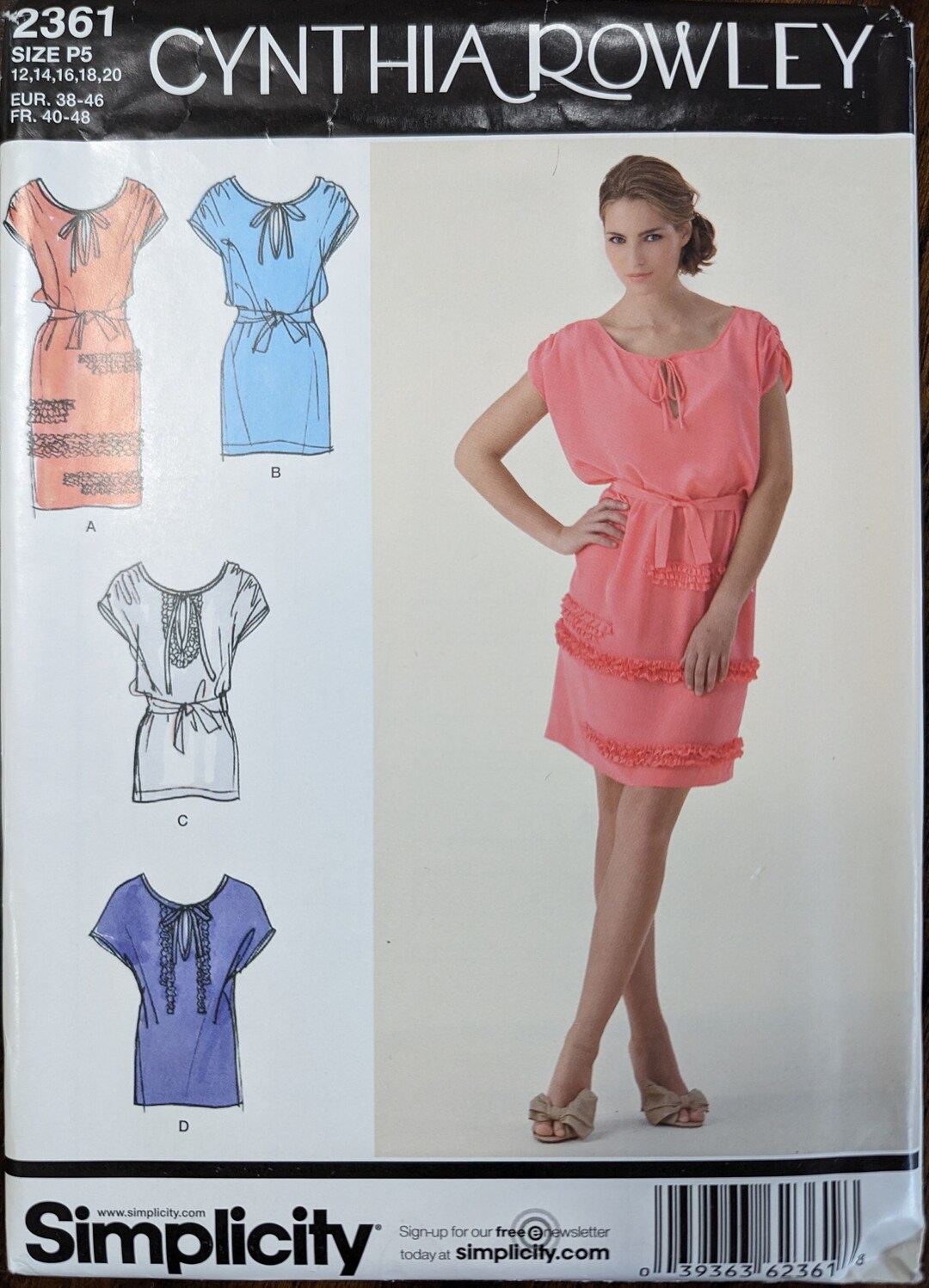 Uncut Simplicity Sewing Pattern #2361 for Misses and Misses Plus Size ...