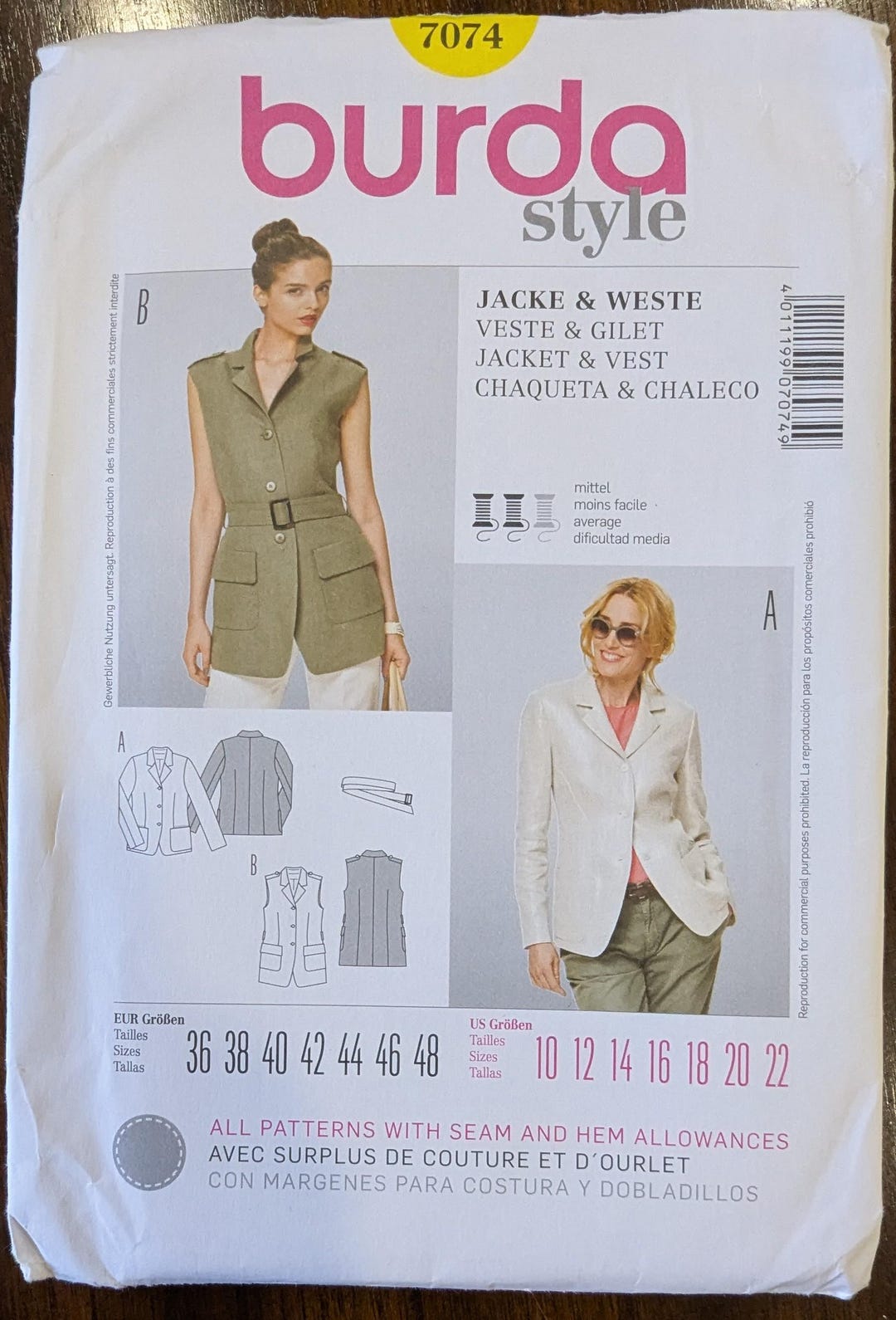 Uncut Burda Sewing Pattern #7074 for Misses and Misses' Plus Size ...