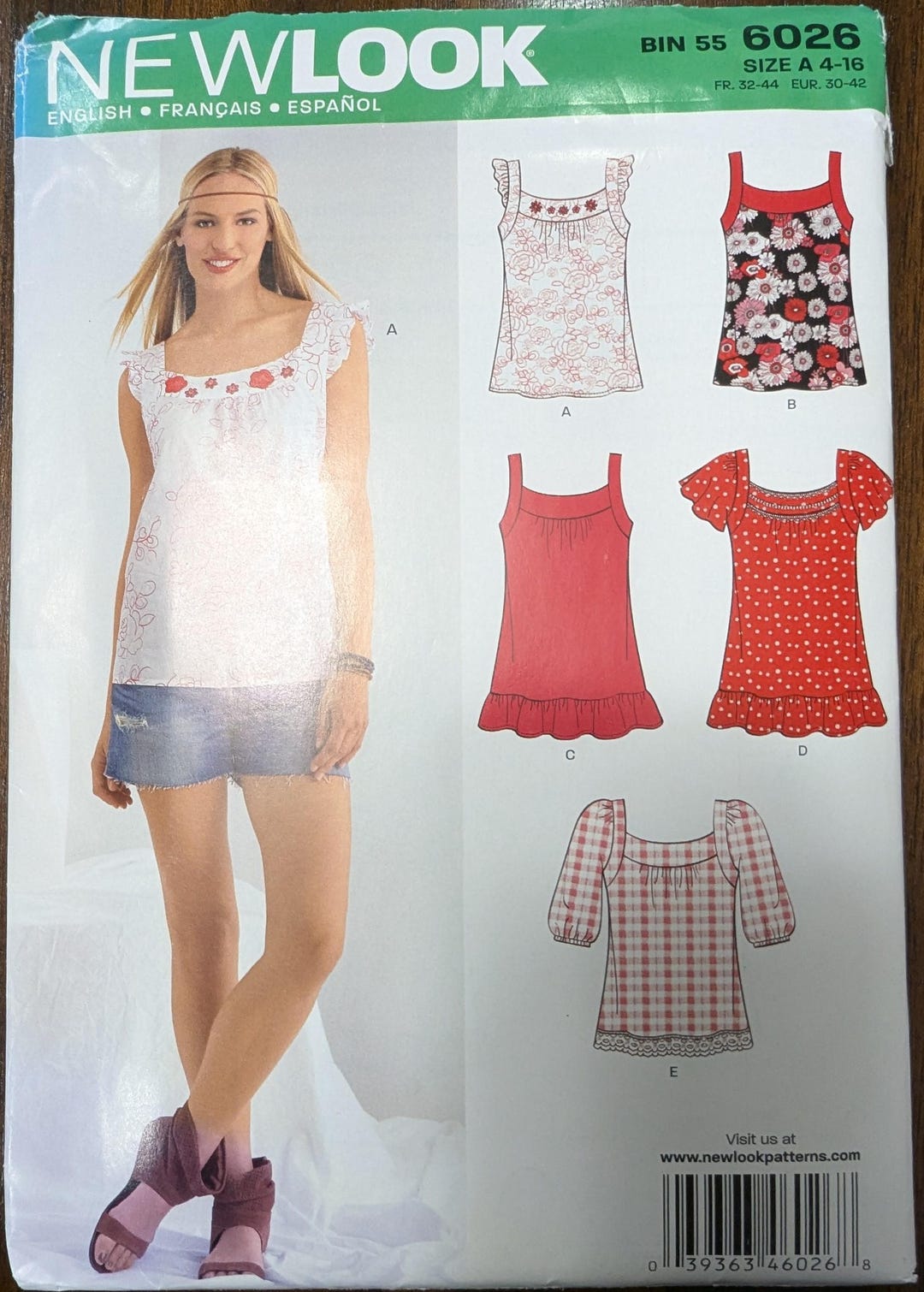 Uncut New Look Sewing Pattern #6026 for Misses' Tops With Sleeve ...
