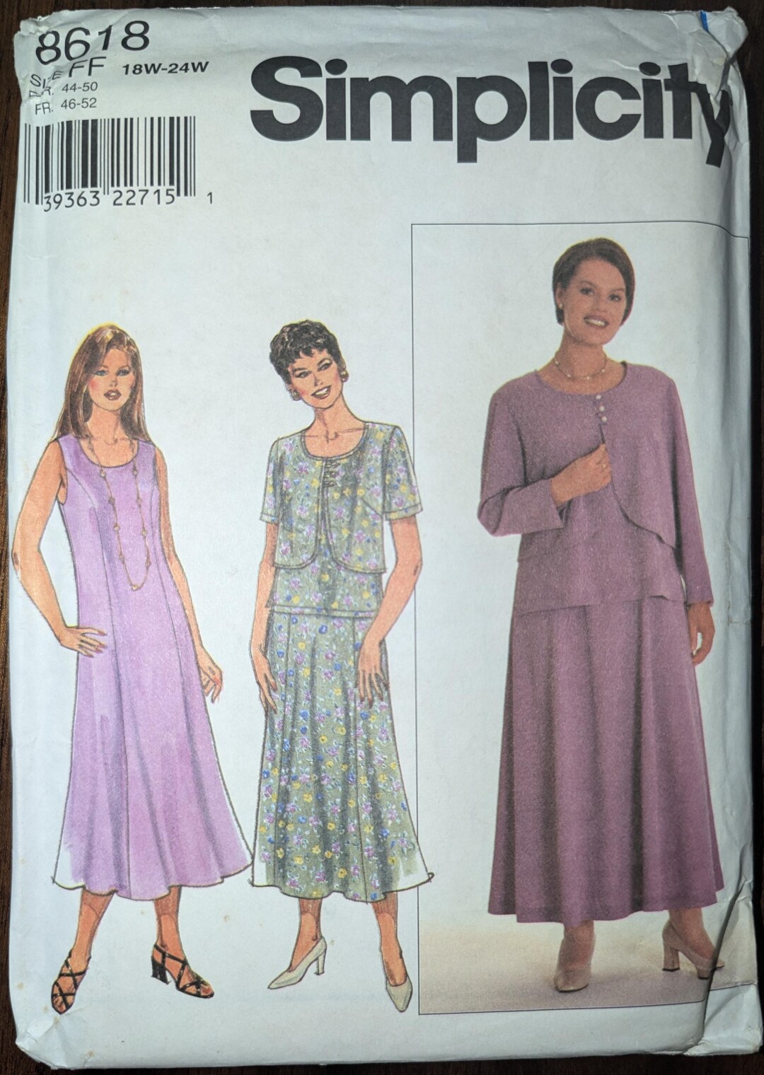 Uncut Simplicity Sewing Pattern #8618 for Women's Dress and Top. Sizes 18W-24W. - Etsy