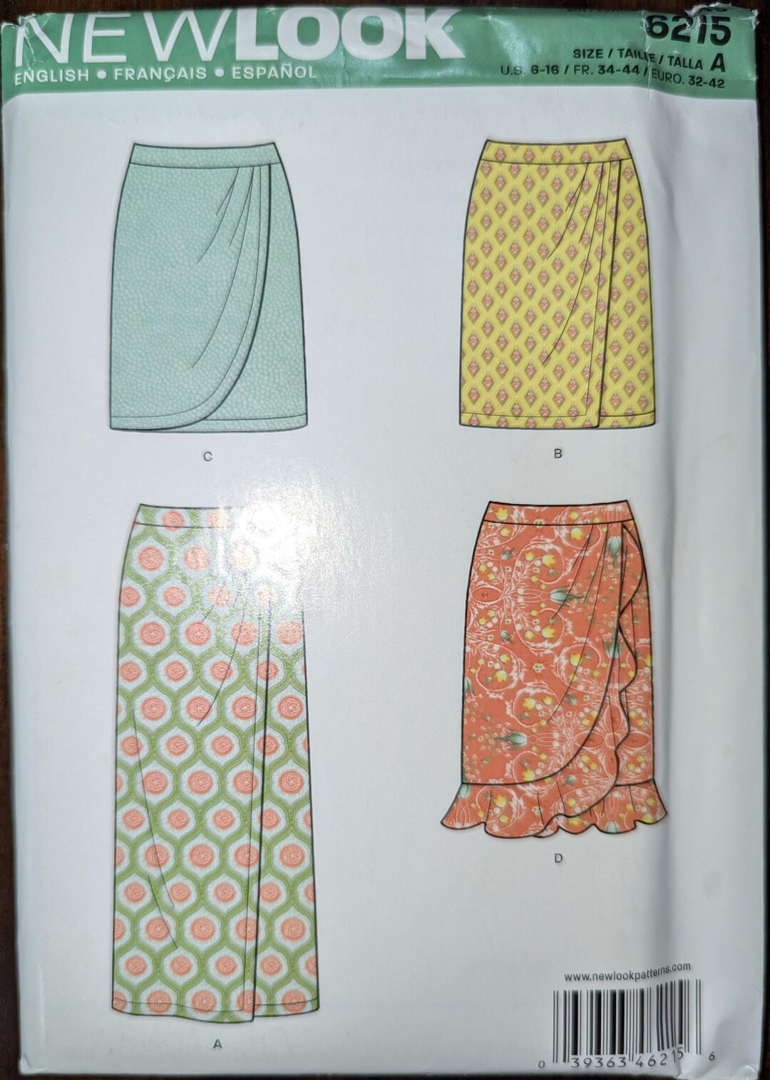Uncut New Look Sewing Pattern 6215 for Misses' Skirt With 4 Variations ...
