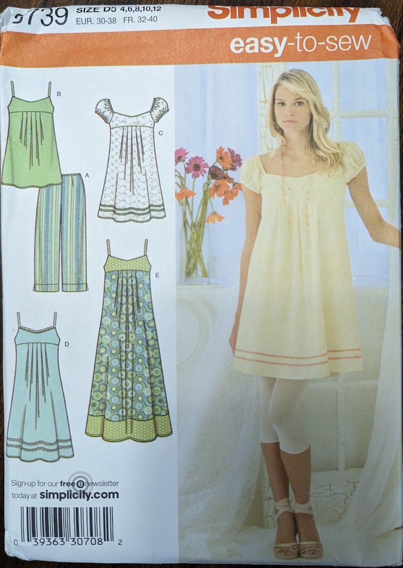 Uncut Simplicity Sewing Pattern 3739 for Misses' Dresses in 3 Lengths ...