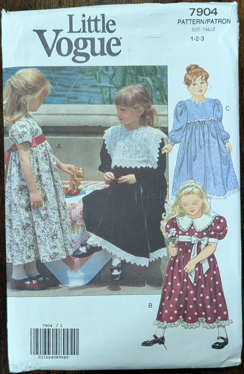 Uncut Little Vogue Sewing Pattern #7904 for Toddlers' Dress With 3 ...