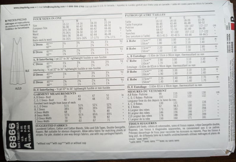 Uncut New Look Sewing Pattern #6866 for Misses and Misses' Plus Size ...