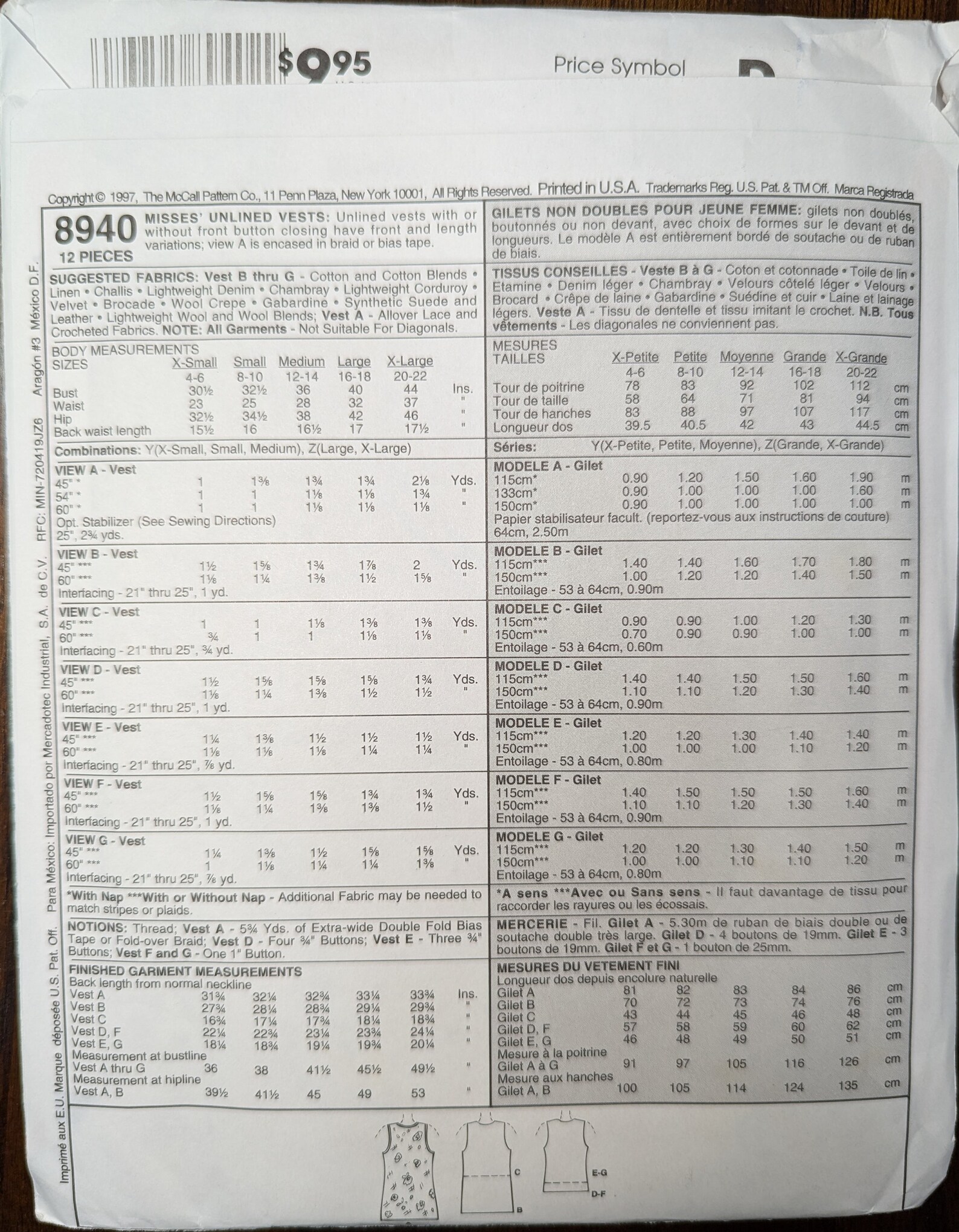Uncut Mccall's Sewing Pattern 8940 for Misses and Misses' Plus Size ...