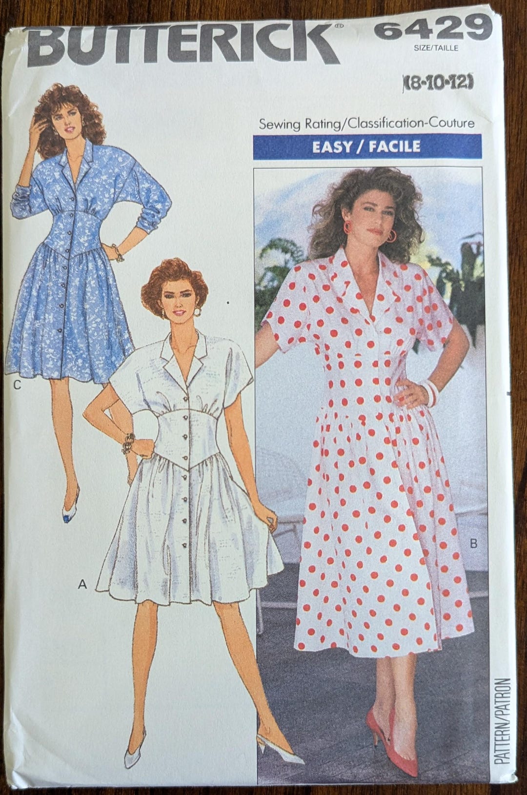 Uncut Butterick Sewing Pattern #6429 for Misses' Dress With 3 ...