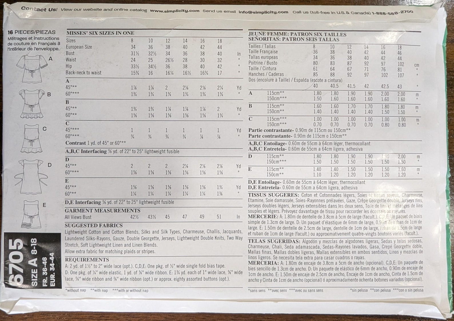 Uncut New Look Sewing Pattern #6705 for Misses and Misses' Plus Size ...