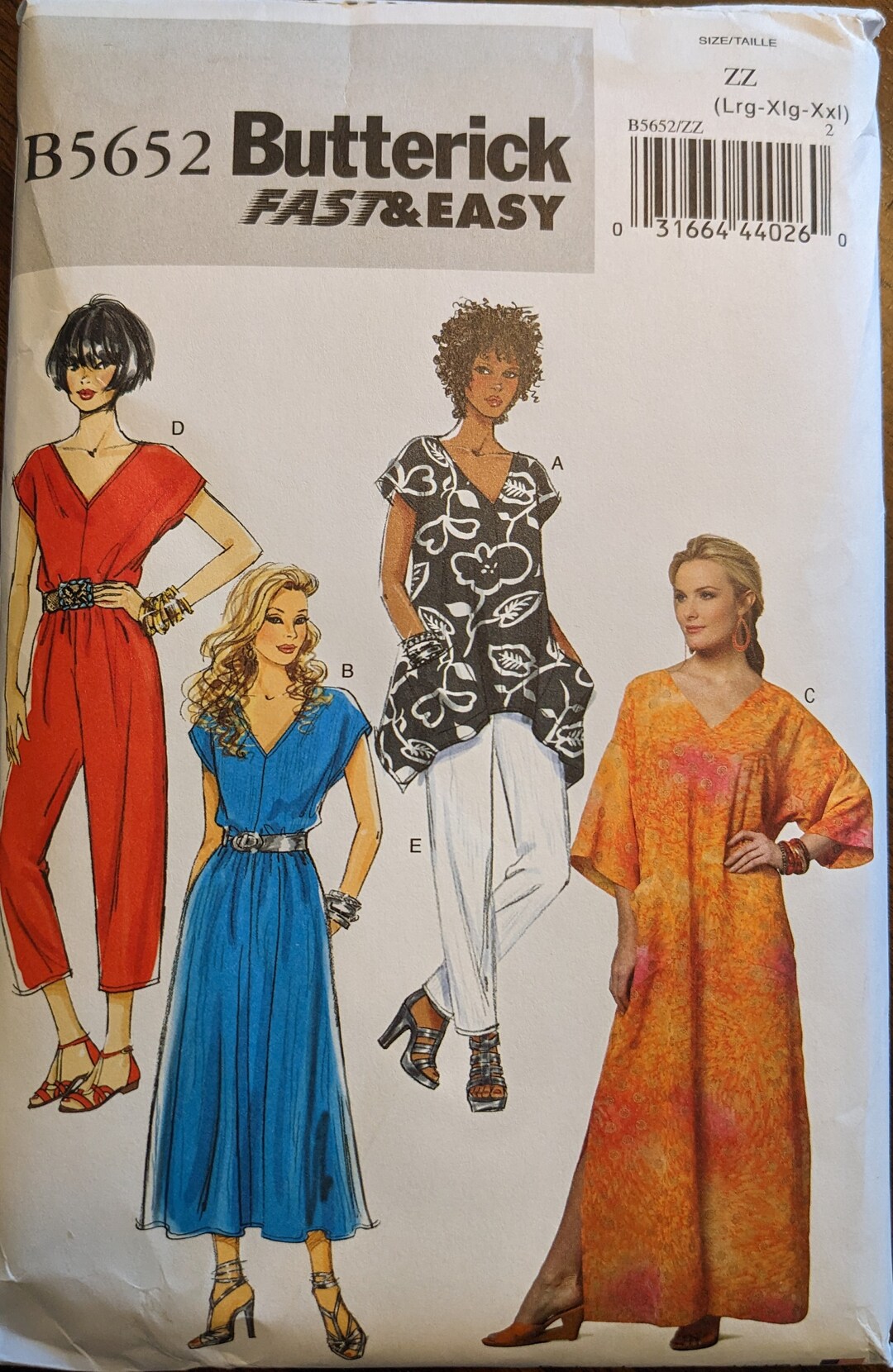 Uncut Butterick Sewing Pattern B5652 for Misses' and Plus Size Top ...