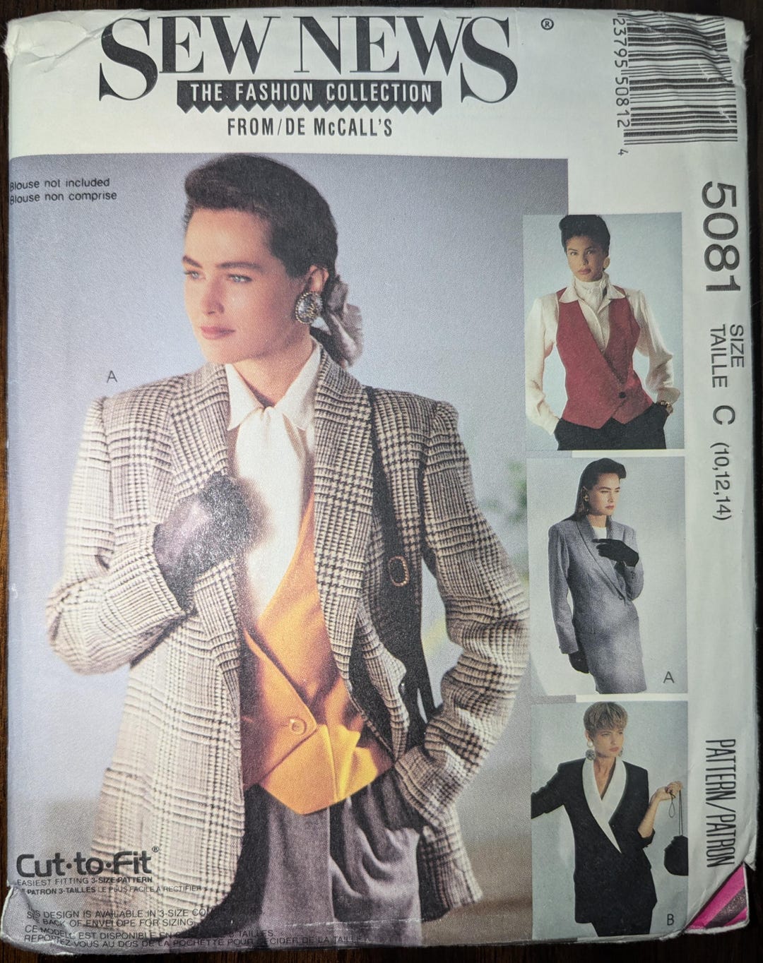 Uncut Mccall's Sew News Sewing Pattern #5081 for Misses' Lined Vest or ...