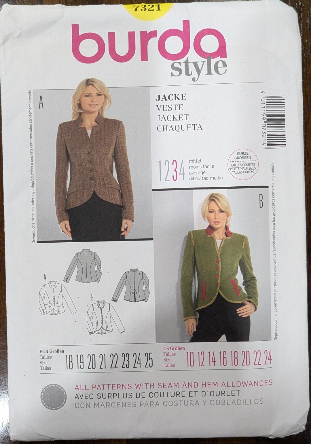 Uncut Burda Sewing Pattern #7321 for Misses and Misses' Plus Size ...