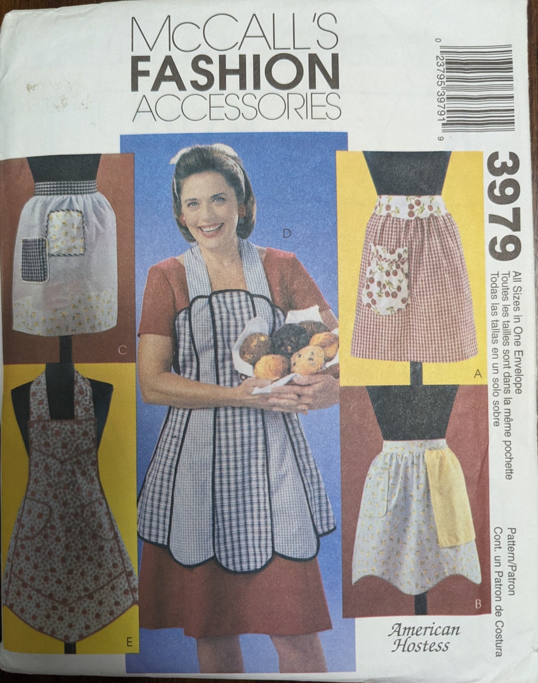 Uncut Mccall's Sewing Pattern #3979 for Vintage Aprons in 5 Styles ...