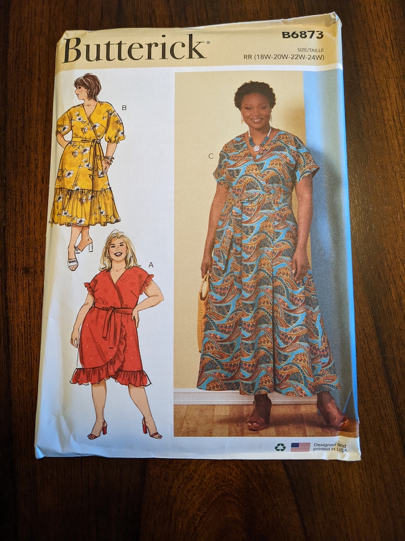 Uncut Butterick Sewing Pattern B6873 for Women's Plus Size Dress and ...