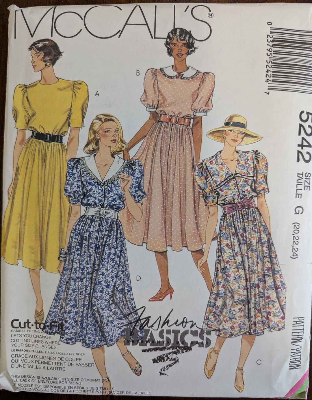 Uncut Mccall's Sewing Pattern #5242 for Misses' Plus Size Dresses With ...
