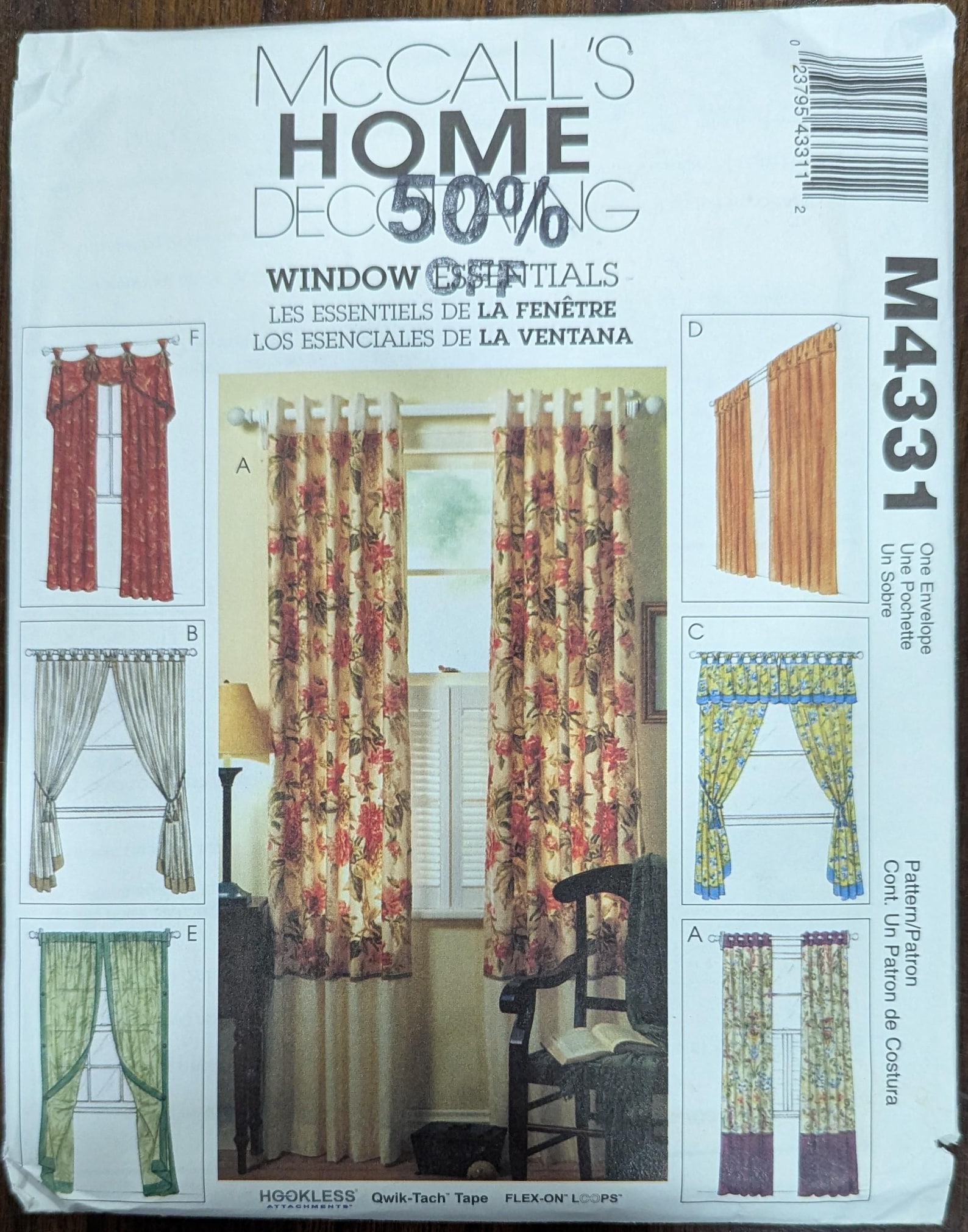Uncut Mccall's Home Decorating Sewing Pattern #M4331 for Window ...