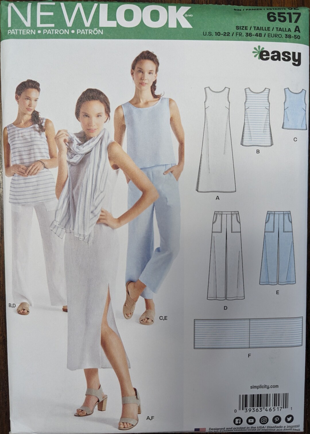 Uncut New Look Sewing Pattern 6517 for Misses' and Misses' Plus Size ...