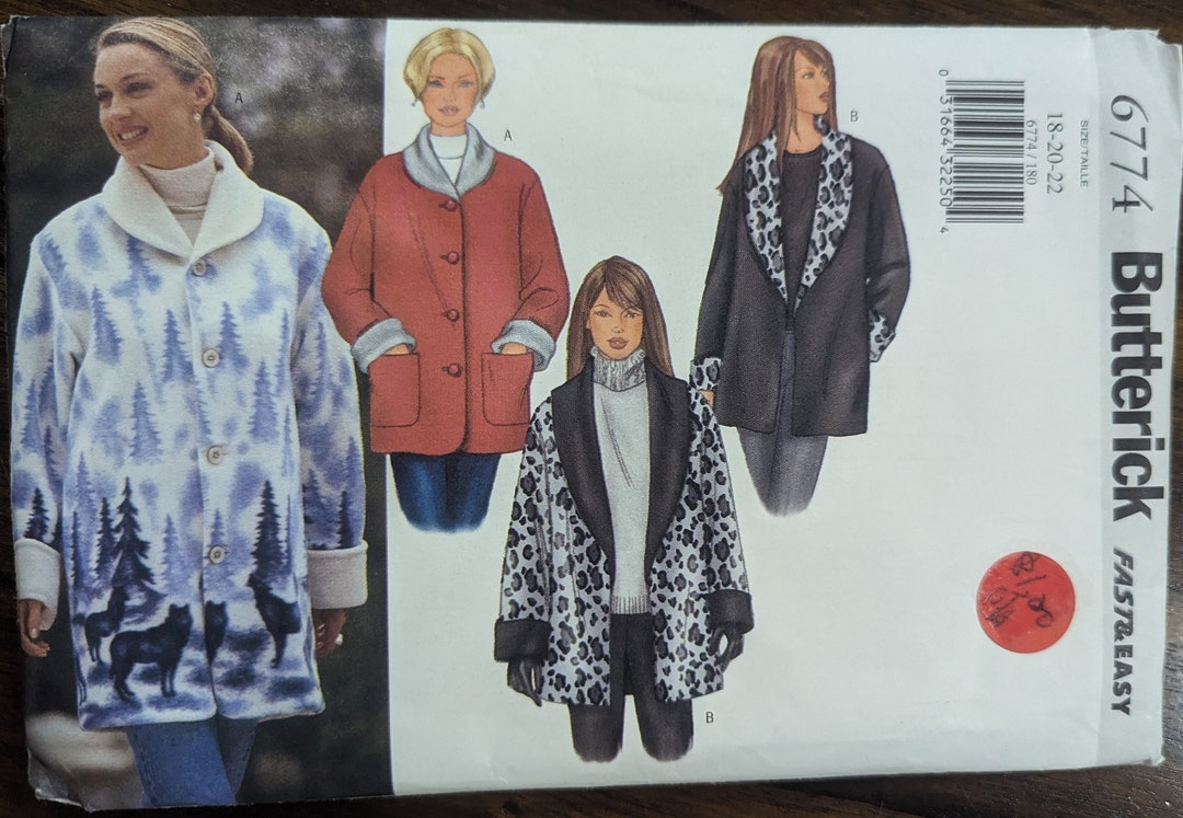 Uncut Butterick Sewing Pattern #6774 for Misses Plus Size Loose Fitting ...