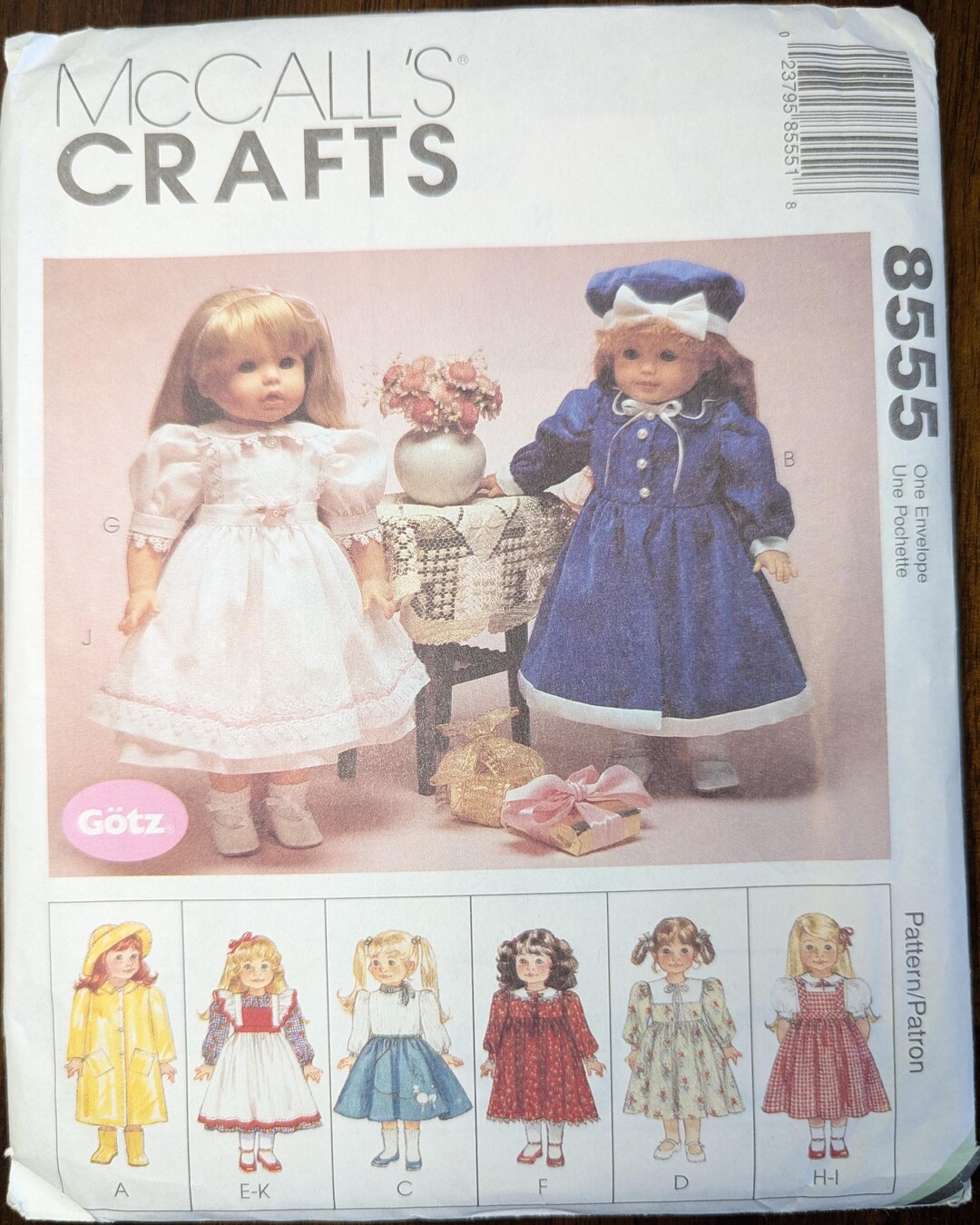 Uncut Mccall's Craft Sewing Pattern 8555 for Doll Clothes Package for ...