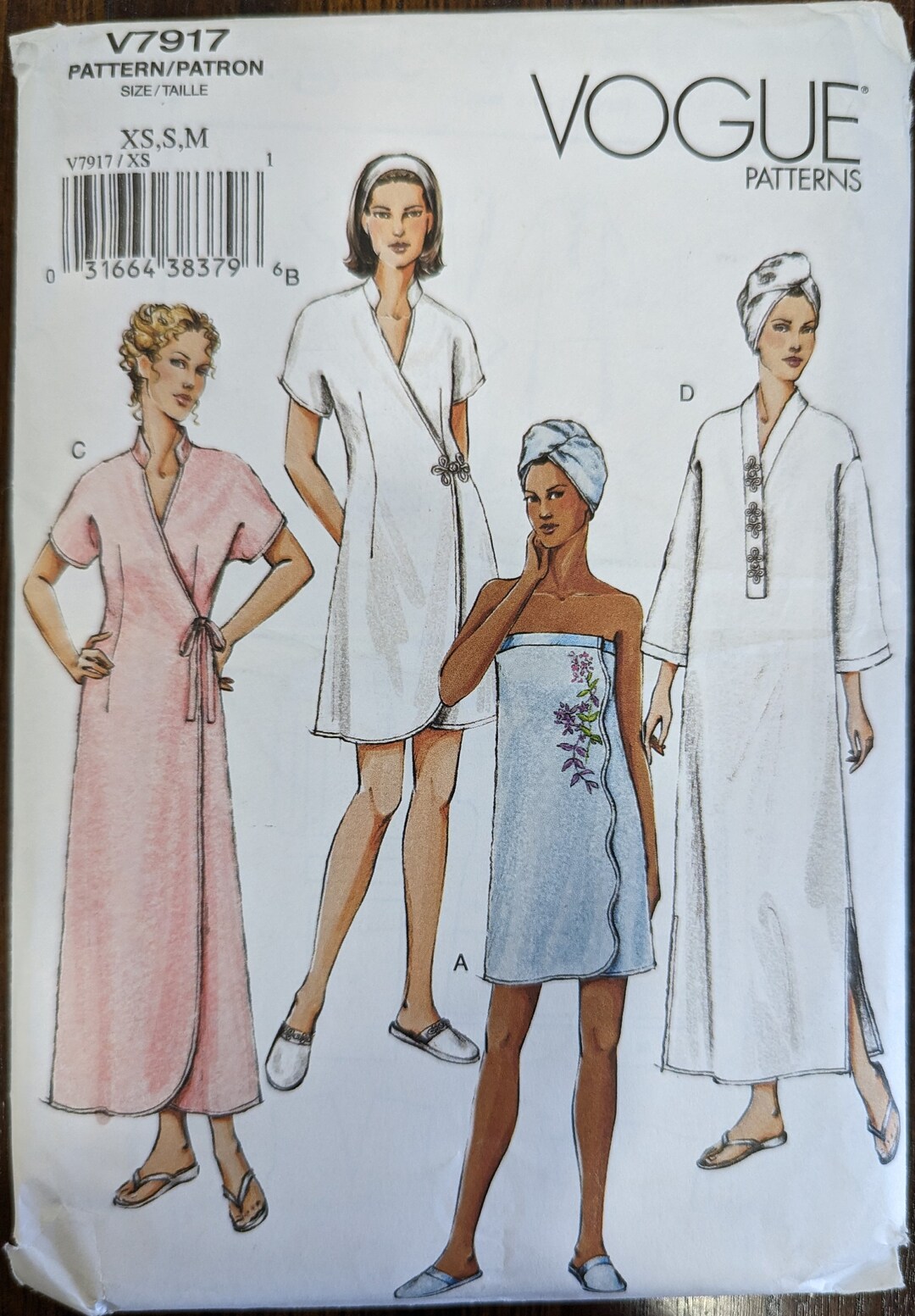 Uncut Vogue Sewing Pattern #V7917 for Misses' Robes, Shower Wrap, Head ...