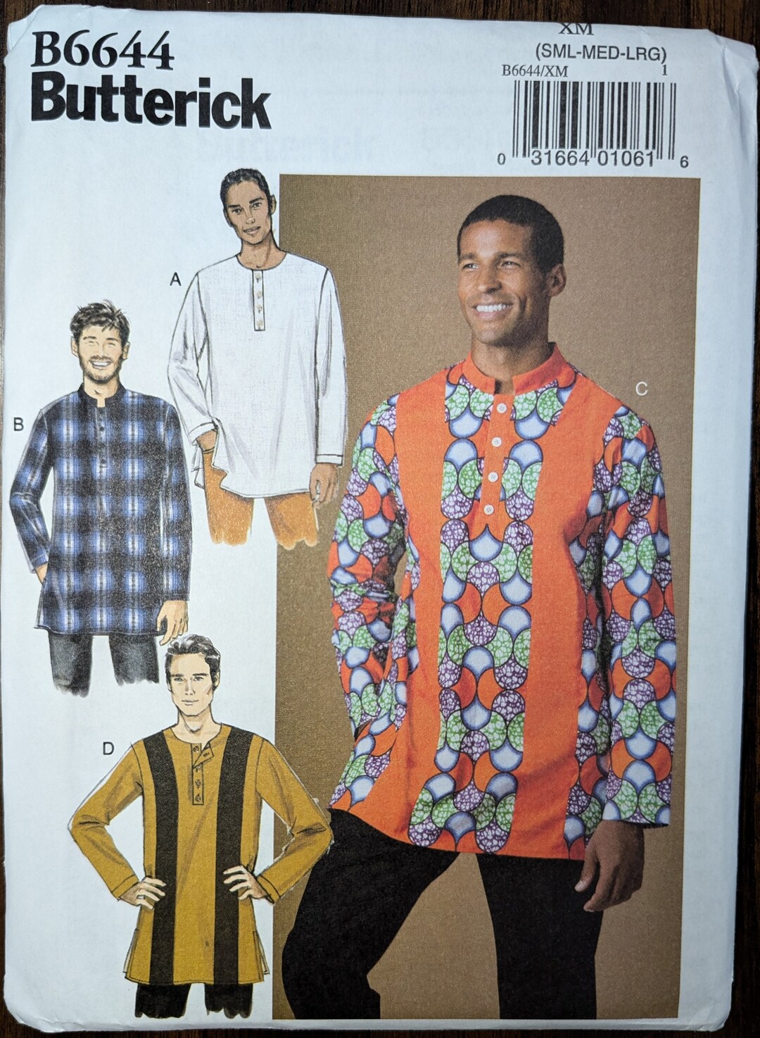 Uncut Butterick Sewing Pattern B6644 for Men's Shirt. Sizes S-M-L. - Etsy