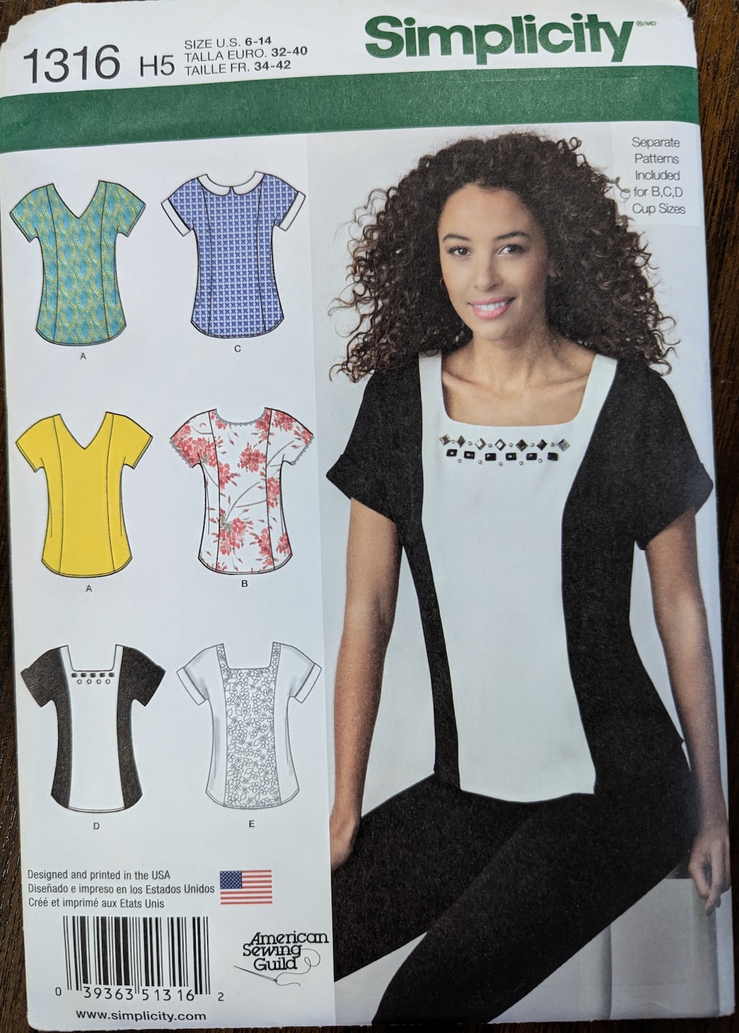 Uncut Simplicity Sewing Pattern #1316 for Misses' Top With Neckline ...