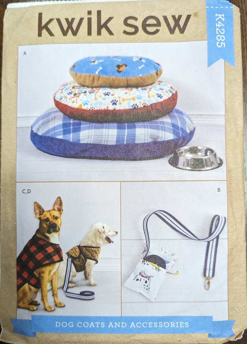 Uncut Kwik Sew Sewing Pattern #K4285 for Dog Beds, Leash With Case ...