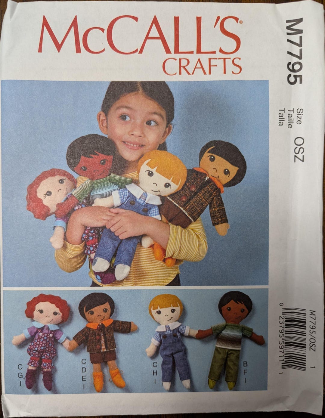 Uncut Mccall's Crafts Sewing Pattern #M7795 for Doll, Clothes and Shoes ...