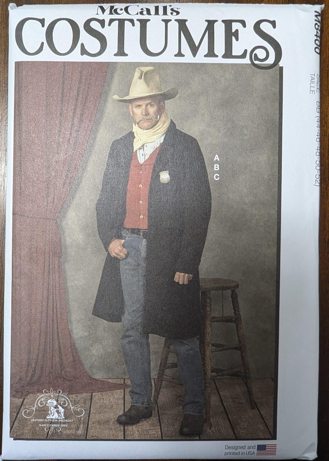 Uncut Mccall's Sewing Pattern #M8400 for Men's Costumes by Nancy Farris ...