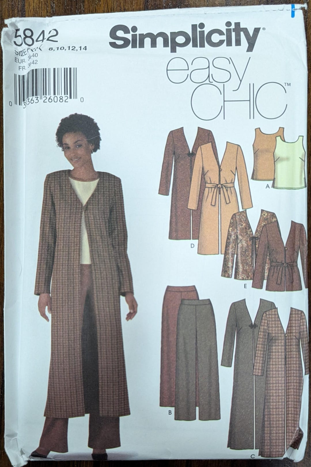 Uncut Simplicity Sewing Pattern #5842 for Misses' Duster in 2 Lengths ...