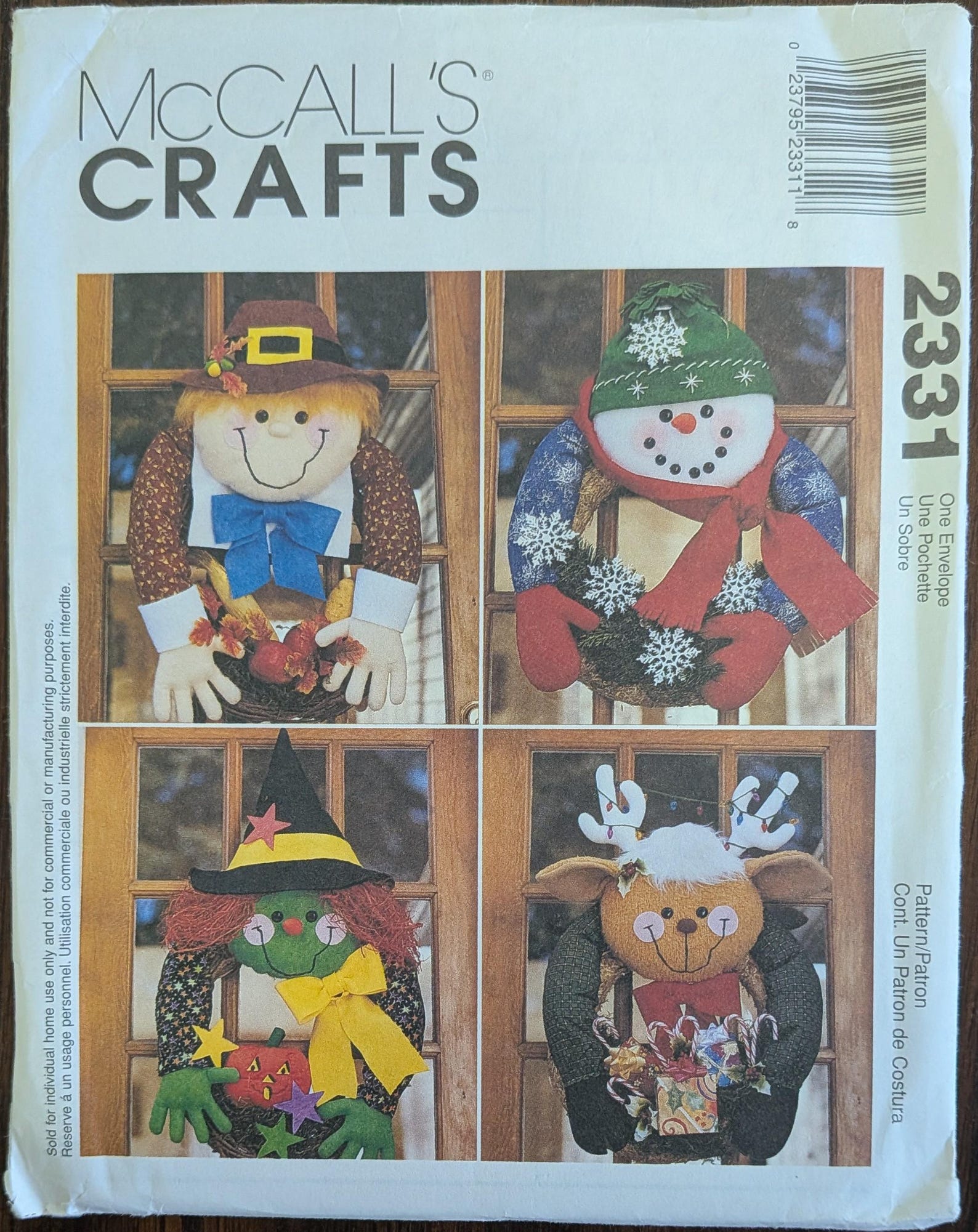Uncut Mccall's Craft Sewing Pattern #2331 for Seasonal Wreaths ...
