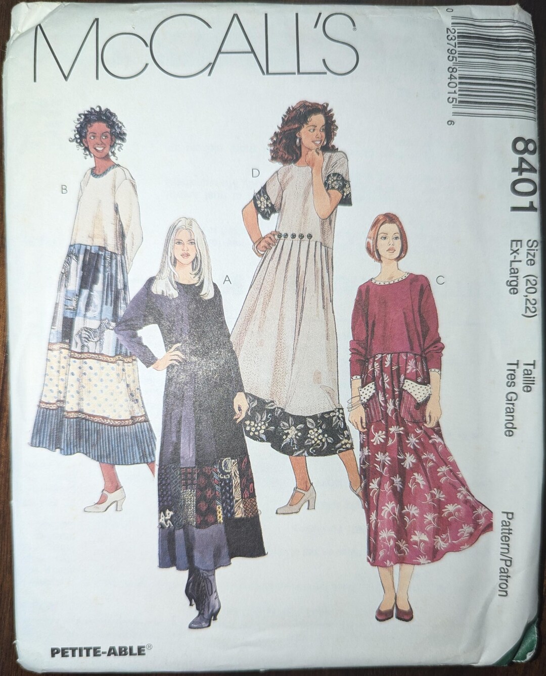 Uncut Mccall's Sewing Pattern 8401 for Misses' Plus Size Dress With 4 ...