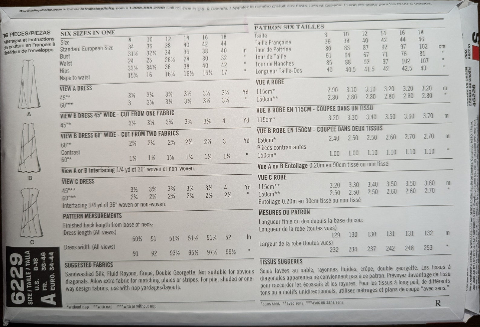 Uncut New Look Sewing Pattern #6229 for Misses and Misses' Plus Size ...