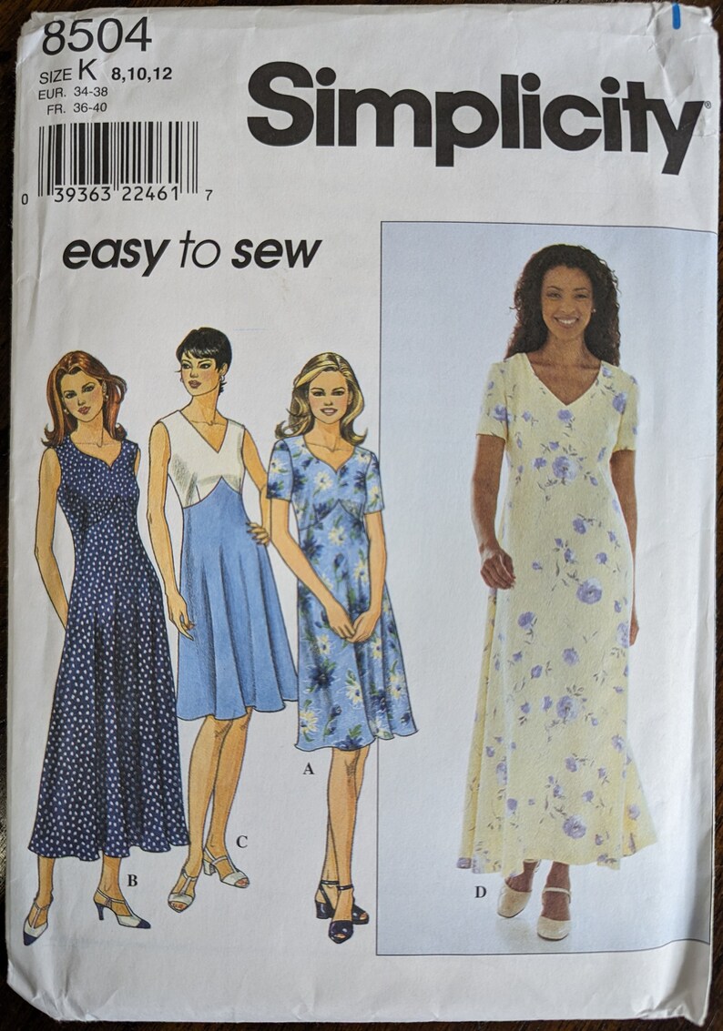 Uncut Simplicity Sewing Pattern #8504 for Misses' Dress With 4 ...