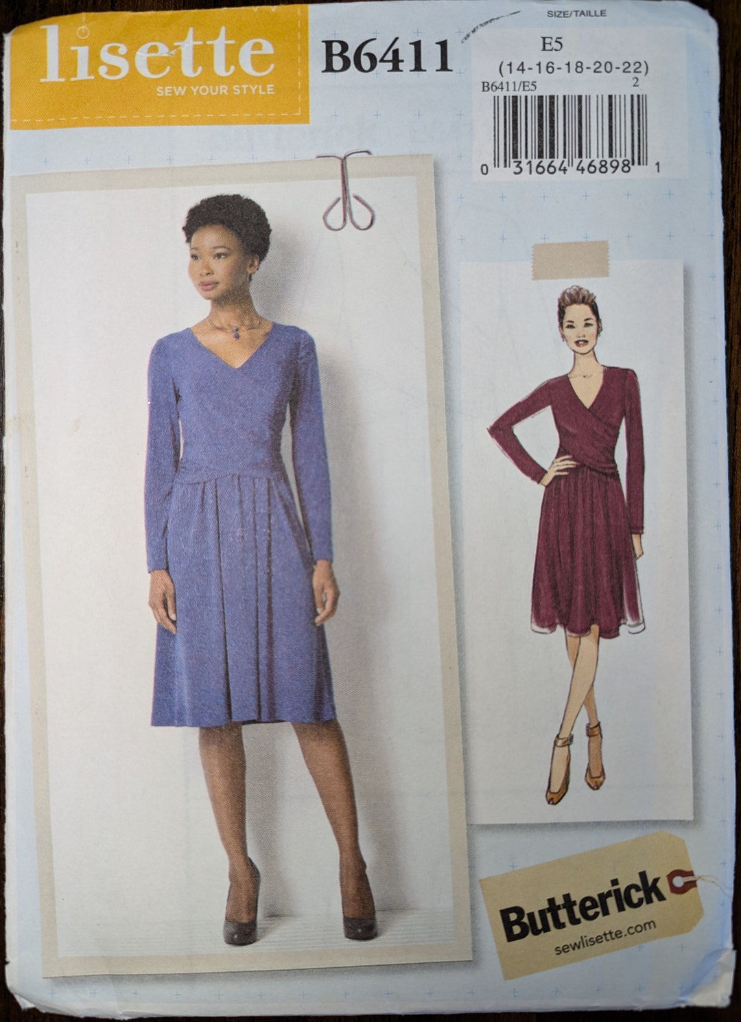 Uncut Lisette Sewing Pattern #B6411 for Misses and Misses' Plus Size Dress. Sizes 14-22. - Etsy