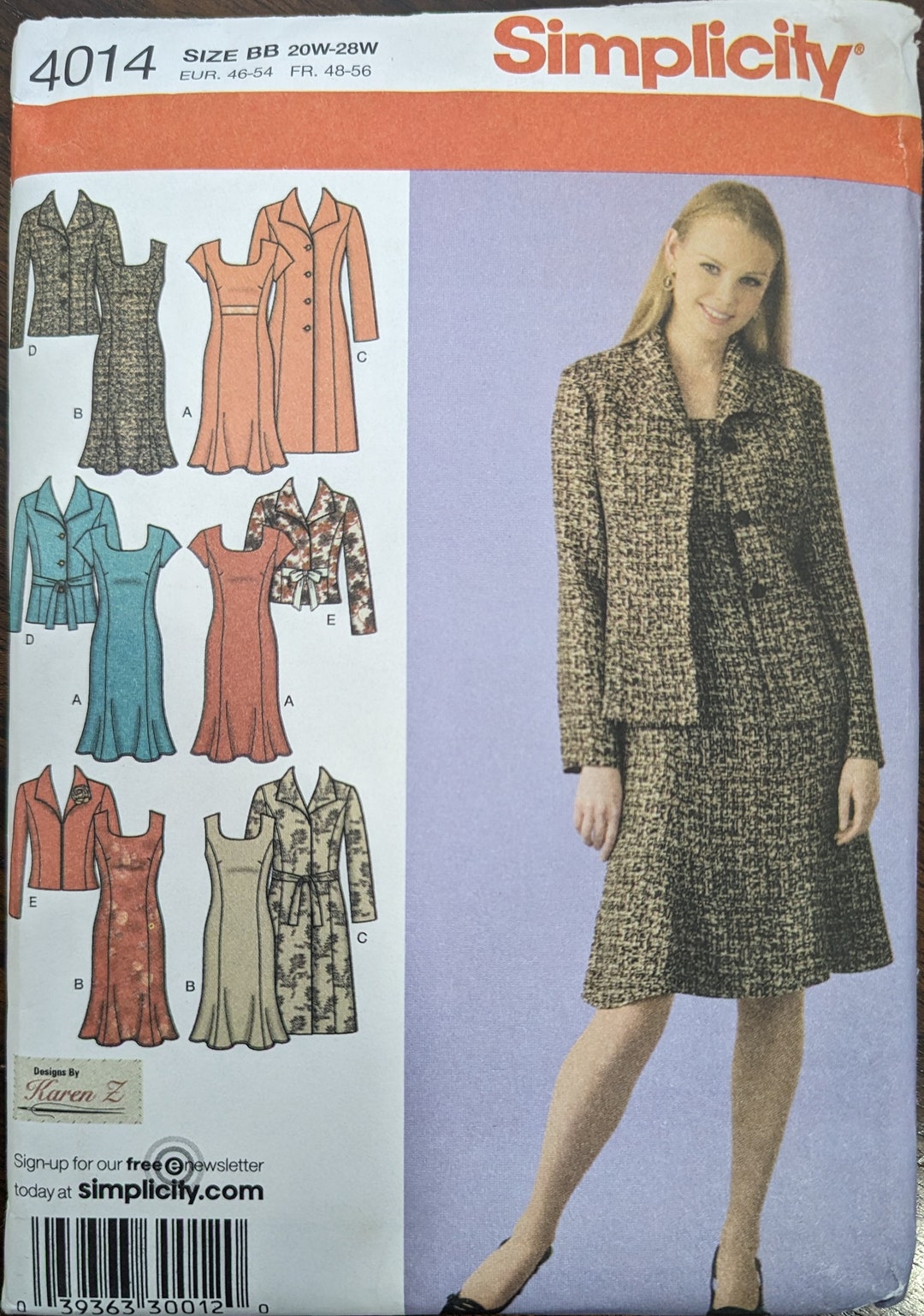 Uncut Simplicity Sewing Pattern #4014 for Women's Unlined Coat or ...
