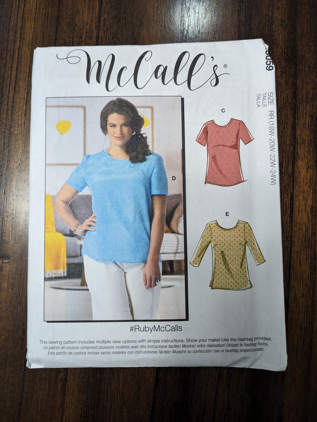 Uncut Mccall's Sewing Pattern #M8059 for Women's Tops and Tunics. Sizes ...