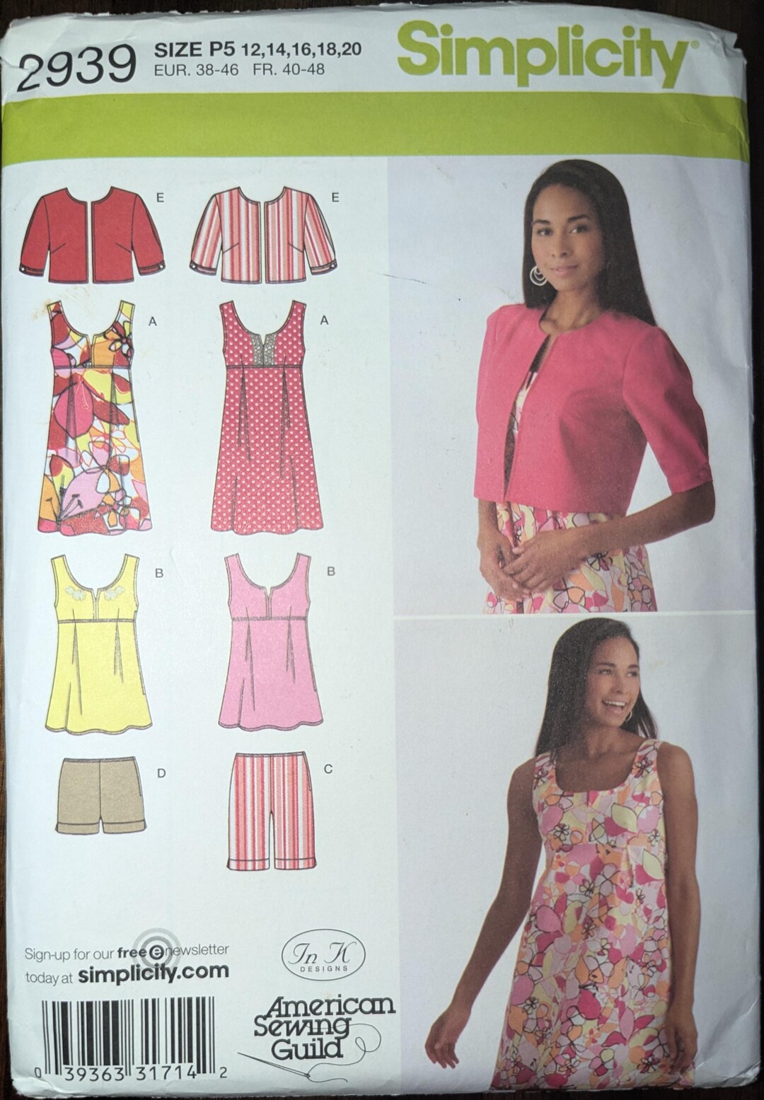 Uncut Simplicity Sewing Pattern #2939 for Misses and Misses' Plus Size ...