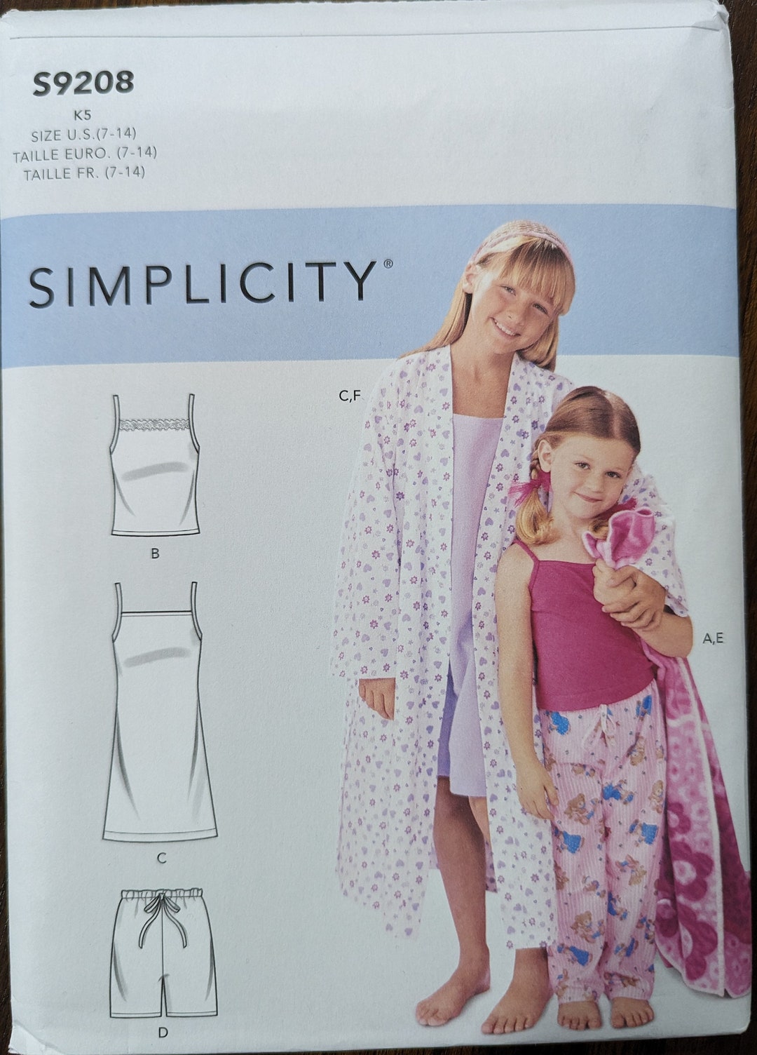 Uncut Simplicity Sewing Pattern #S9208 for Children's and Girls ...