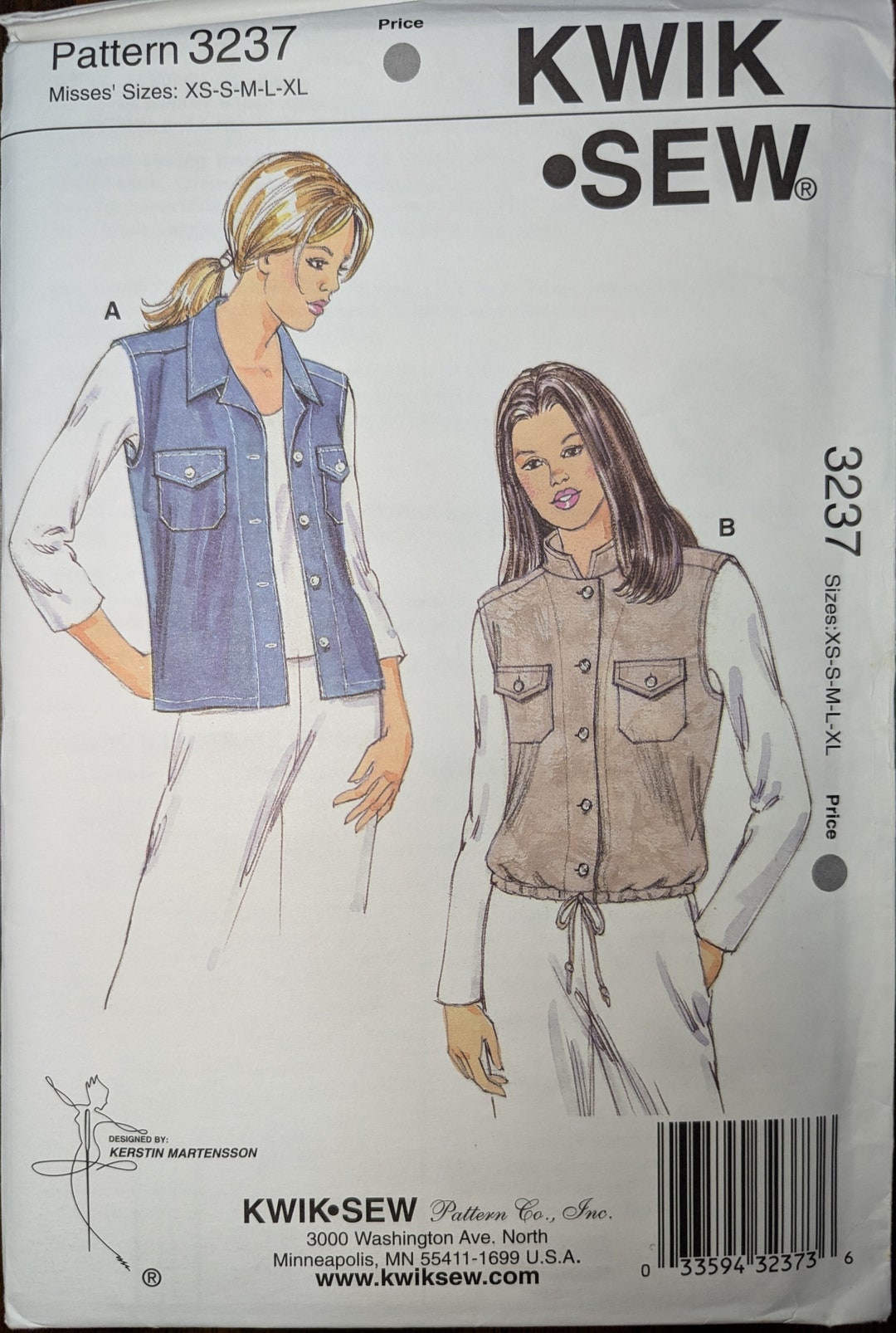 Uncut Kwik Sew Sewing Pattern #3237 for Misses' and Misses' Plus Size ...