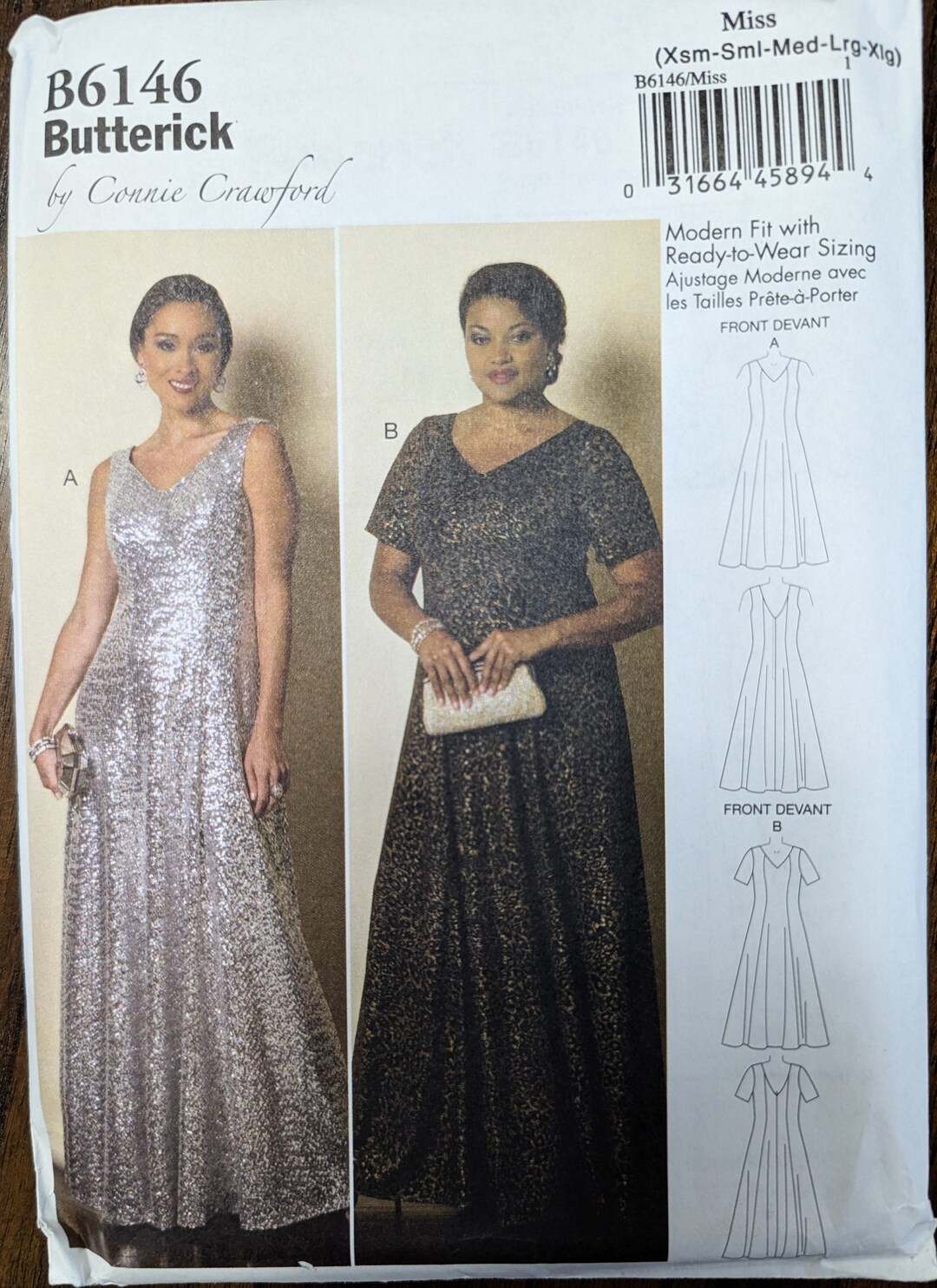 Uncut Butterick Sewing Pattern #B6146 for Misses' Dress With Sleeve ...